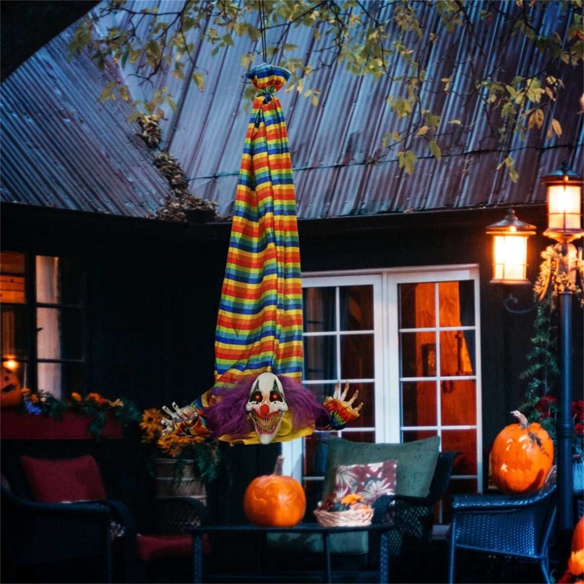 45.3" Halloween Decoration Clown Corpse, Animated Indoor Decor Hanging ...