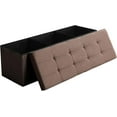 45.3 Inches Storage Ottoman Bench Foldable Seat Footrest Shoe Bench End ...