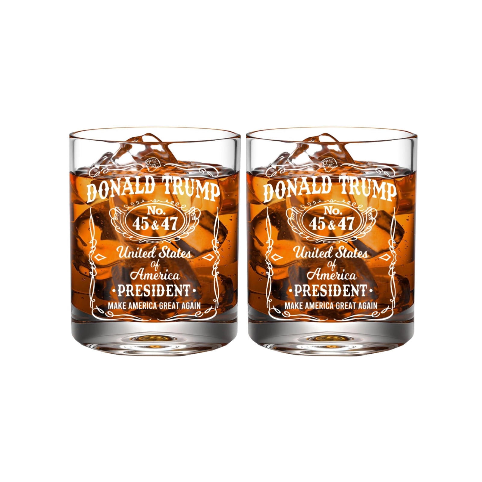 45-47 Donald Trump Engraved Whiskey Glass - A Right Wing Conservative ...