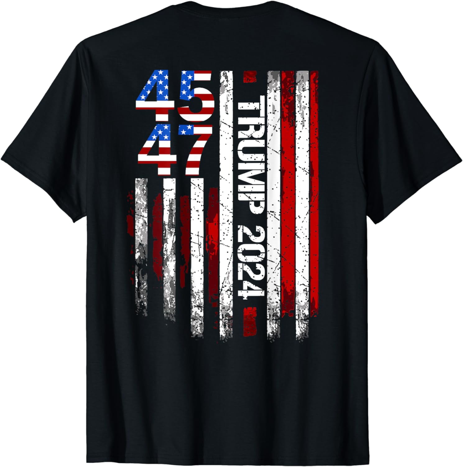 45 47 Trump 2024 American Flag (on back) T-Shirt - Walmart.com