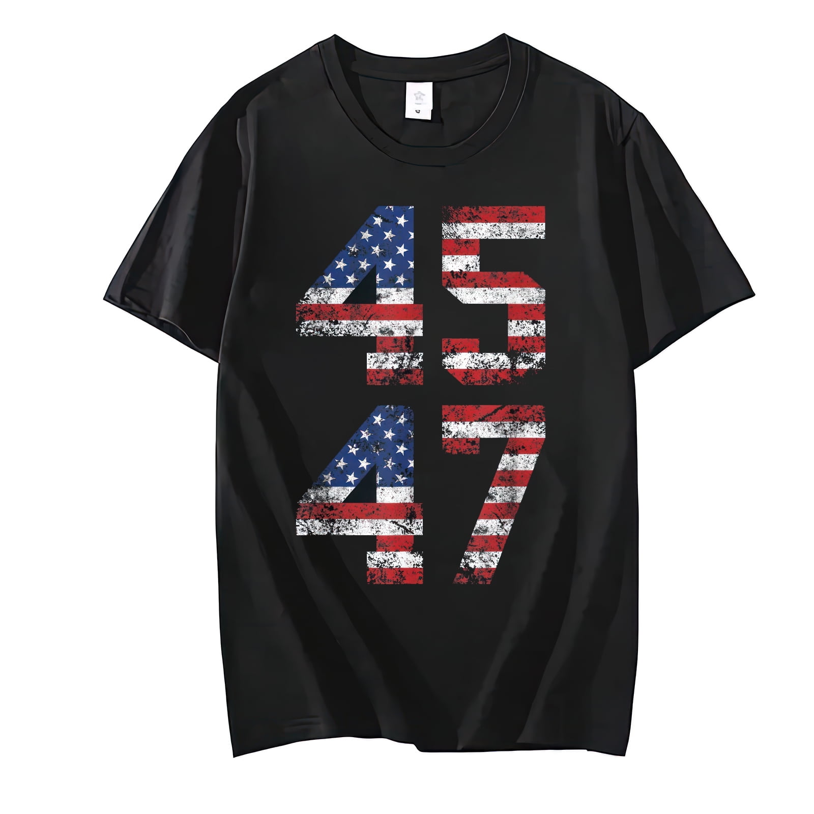 45 47 Trump 2024 T Shirt Casual Short Sleeve Round Neck Tops T Shirts