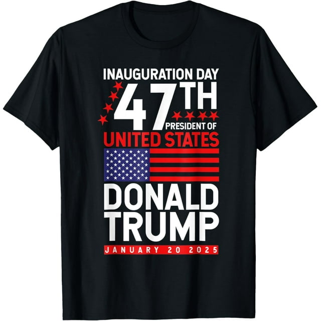 45 47 USA 47th President Donald Trump Inauguration Day 2025 T-Shirt ...