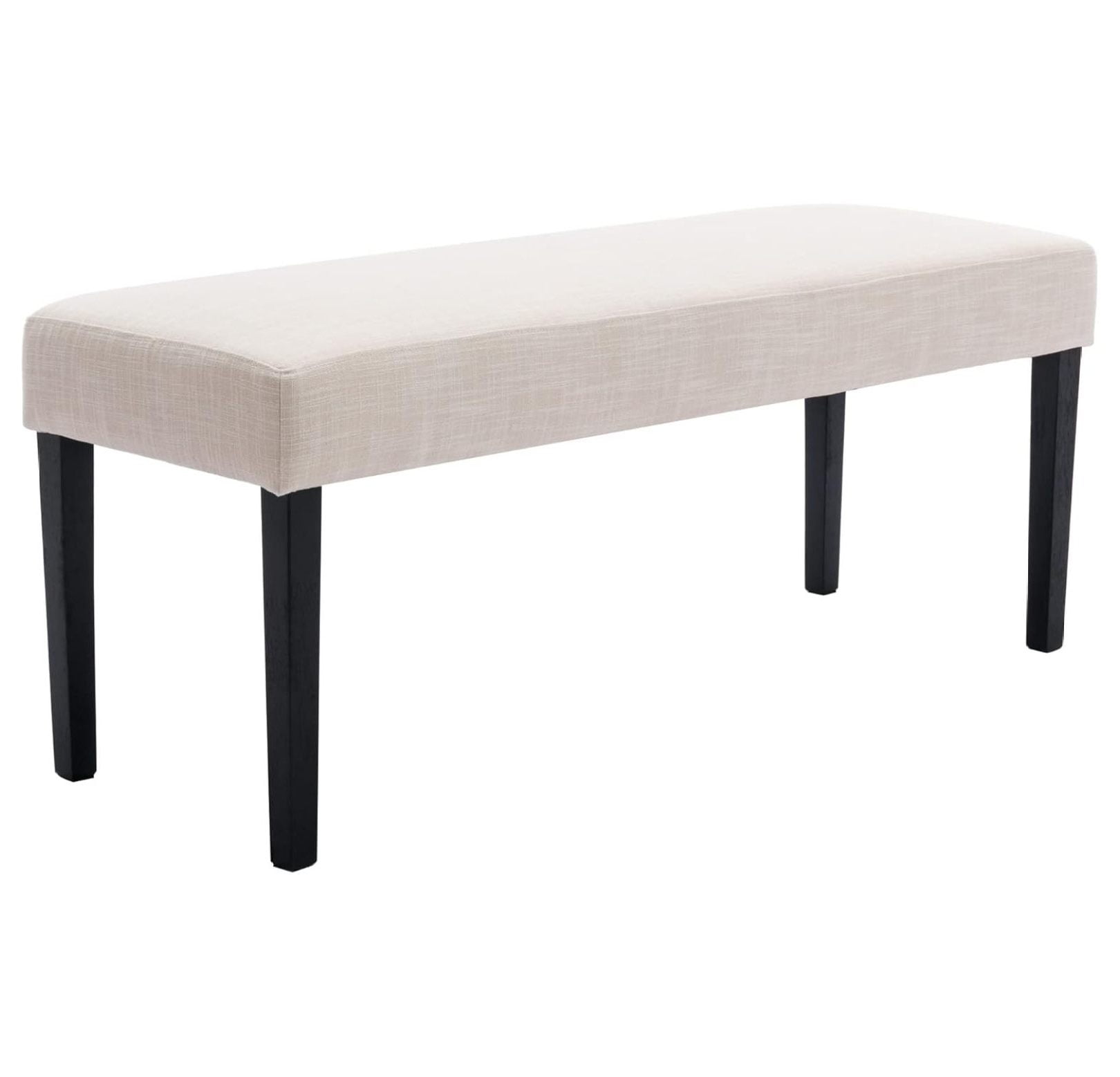 45.5" Linen Upholstered Dining Bench, French Vintage Rectangle Ottoman ...