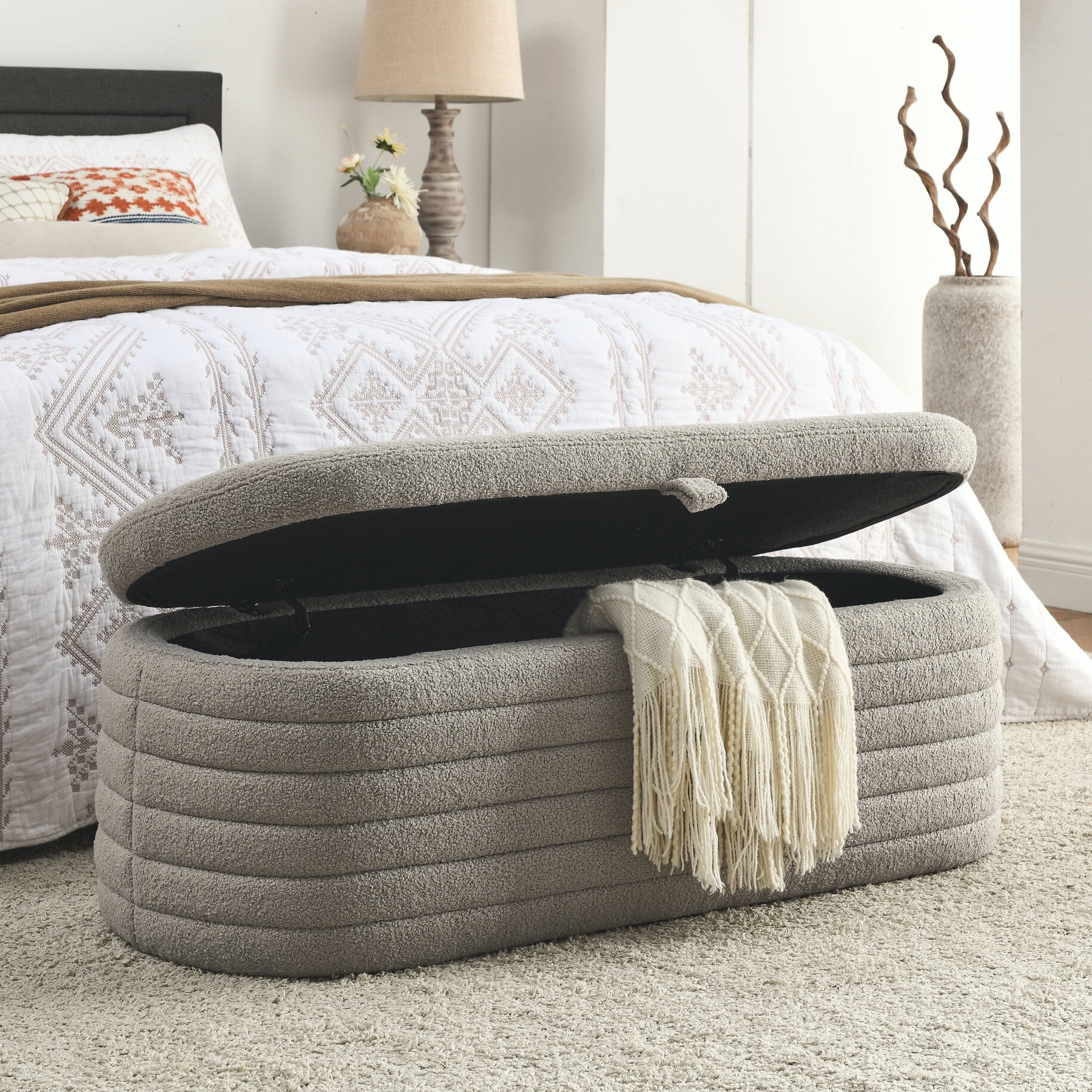 45 5 Teddy Storage Ottoman Bench Modern Upholstered Storage Bench End