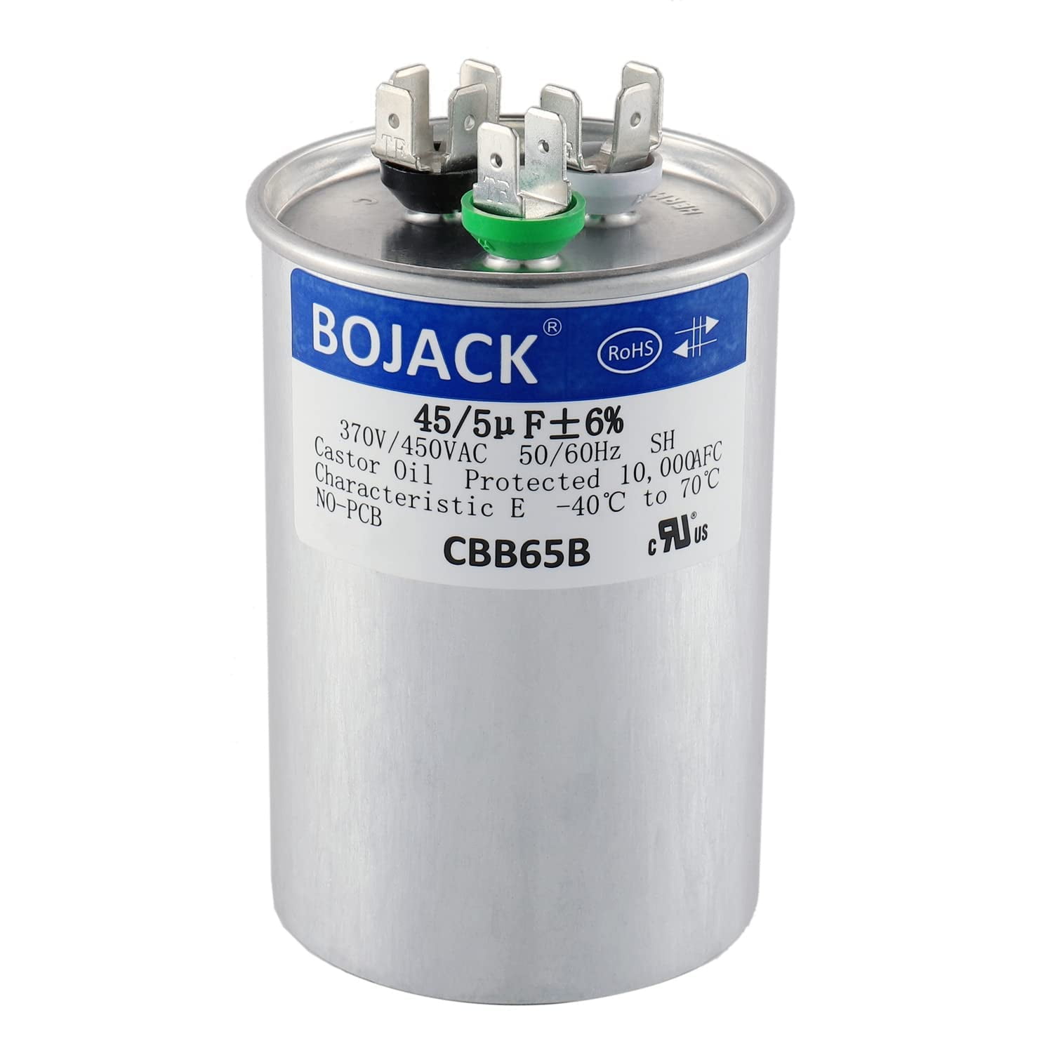 45+5 uF 45/5 MFD ±6% 370V/440VAC CBB65 Dual Run Circular Start Capacitor for AC Motor Run or Fan ...