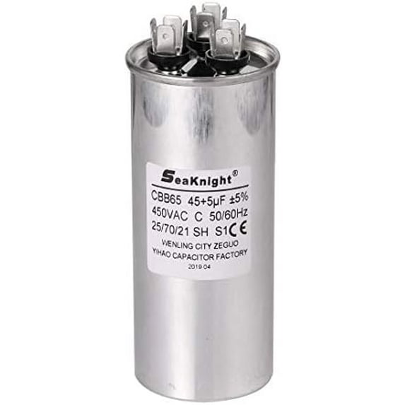 45-5 uF MFD CBB65 Capacitor Air Conditioner Capacitor Round Dural Motor ...