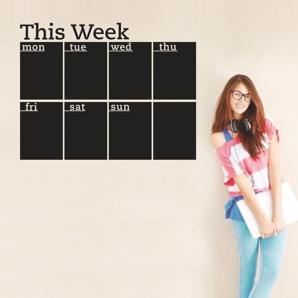45*58cm Week Plan Calendar Chalkboard MEMO Blackboard Wall Sticker ...