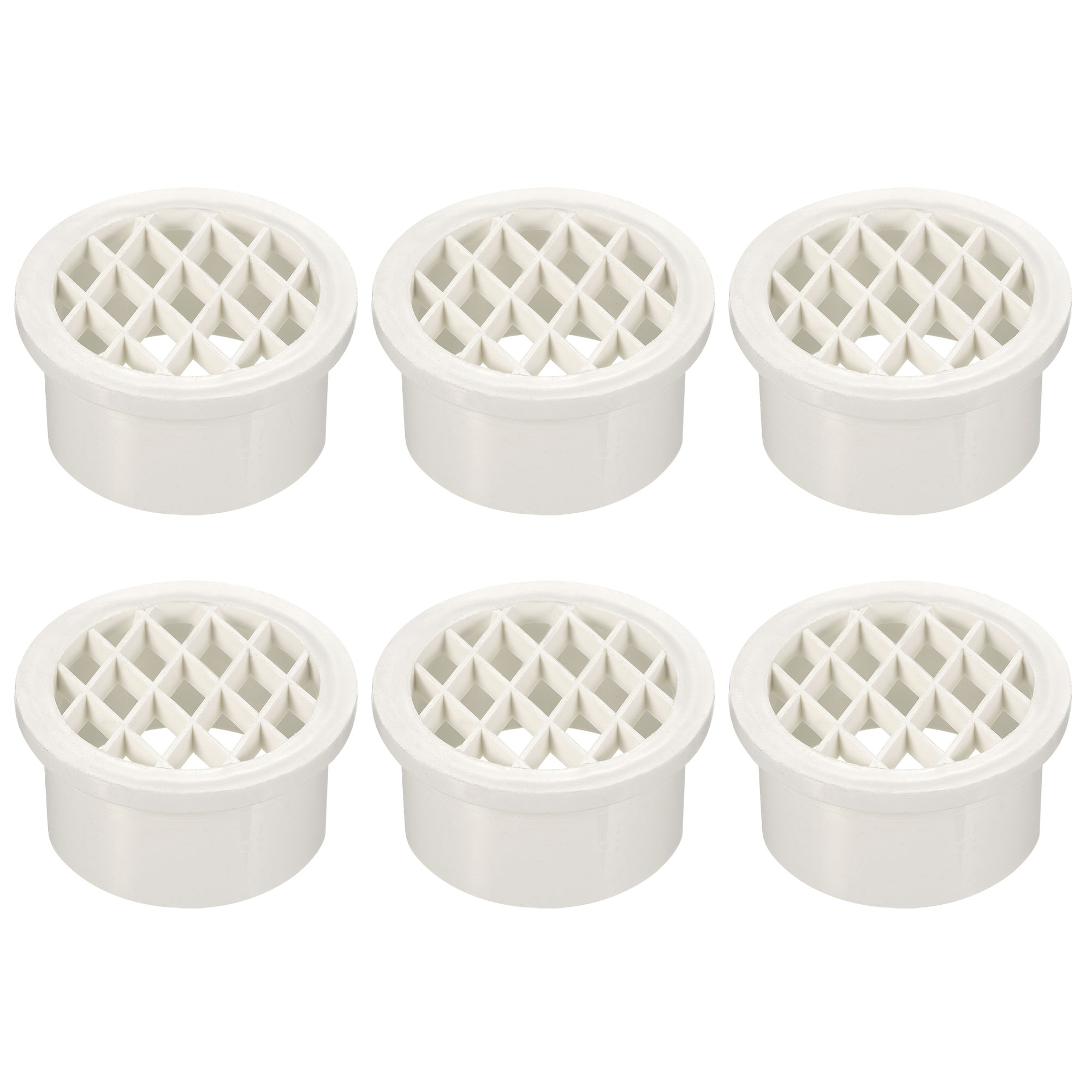45.5mm OD PVC Grid Cover Strainer Straight Insert Floor Drain, White 10 ...