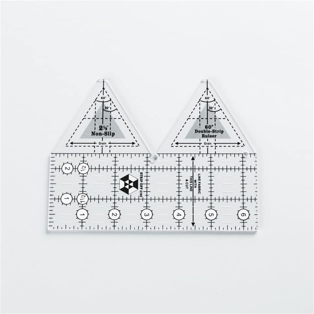 45/60/90 Degree Double Strip Quilting Patchwork Ruler Template Non-Slip ...