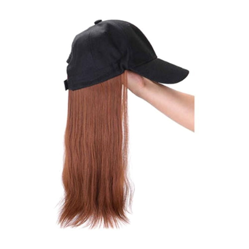 45-65cm Wig Hat Integrated Female Long Straight Hair Headband Non ...