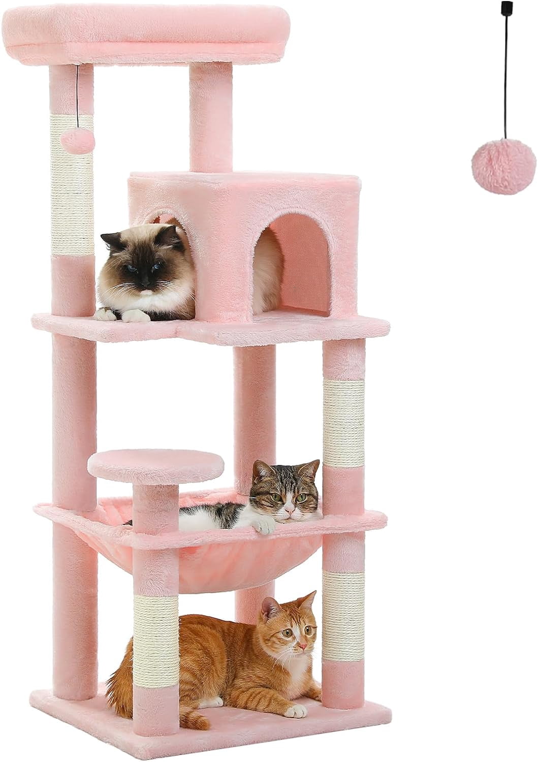 45.7" Cat Tree for Indoor Cats, 5-Level Cat Tower for Large Cats with ...