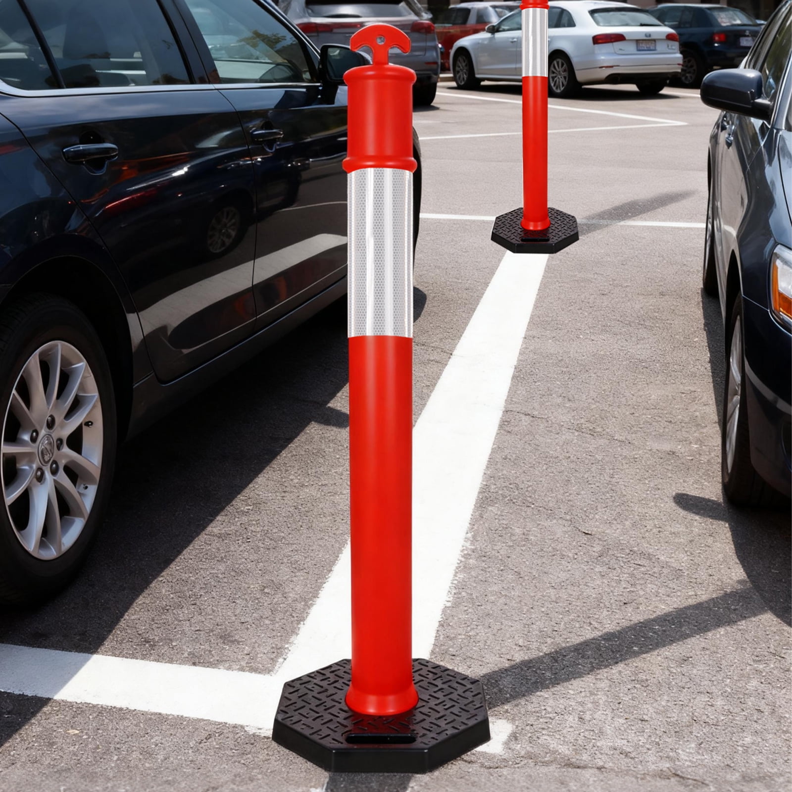 45.7" Orange Traffic Delineator Cones, 3 Pack Safety Bollards ...