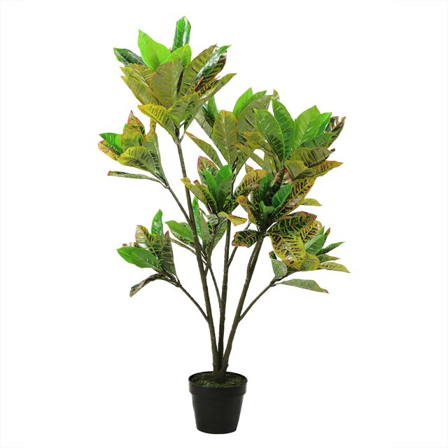 45.75" Green Yellow and Red Potted Artificial Croton Tree - Walmart.com