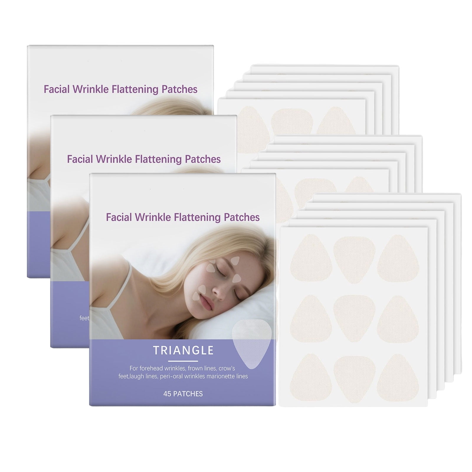 45/90/135/180pcs Anti-Wrinkle Patches, Face Tape for forehead, Between ...