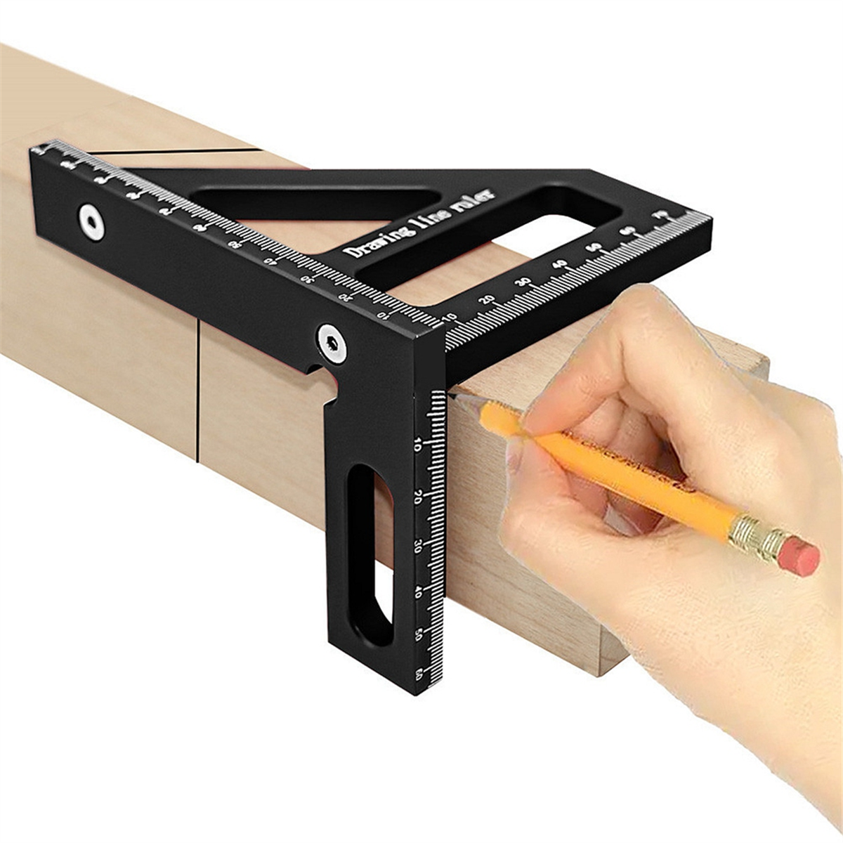 45/90 Degree Aluminum Woodworking Square Protractor,Multi-Angle Miter ...