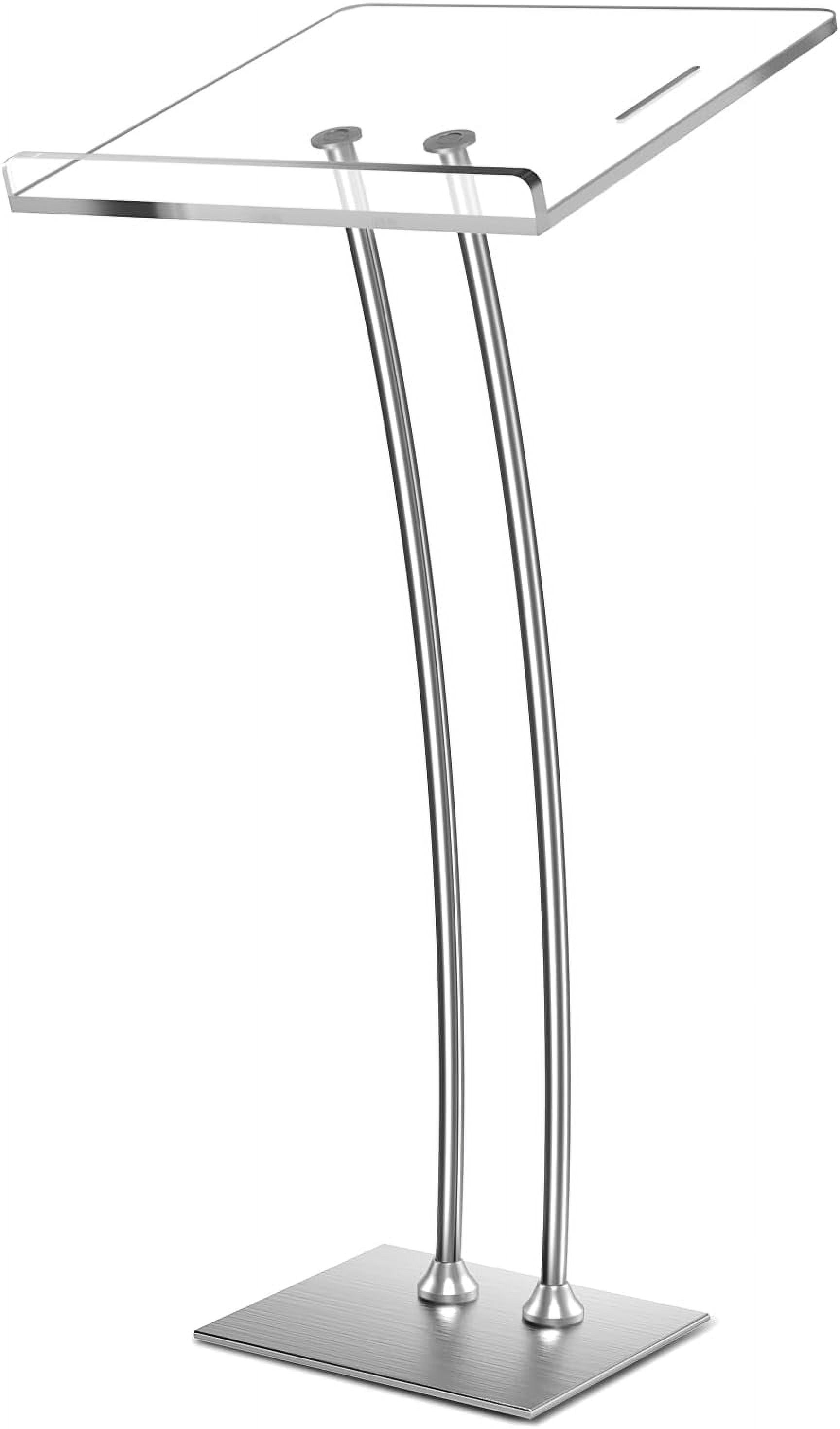 45" Acrylic Podium Stand, Ultra Clear Iron Pulpit for Churches, Modern ...