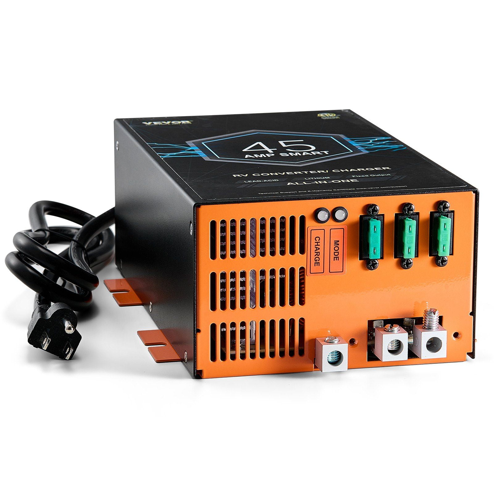 45A RV Power Converter, 110V AC to 12V DC Battery Charger w/ Charging ...