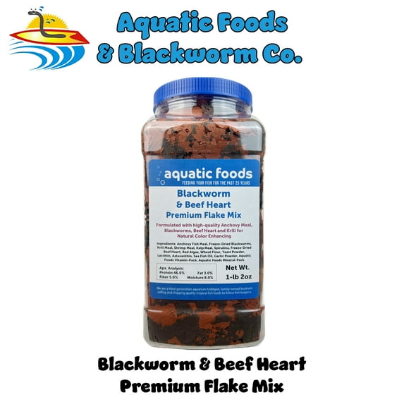 45% Blackworm Flake & Beef Heart Flake Mix for Discus, Cichlids, All ...