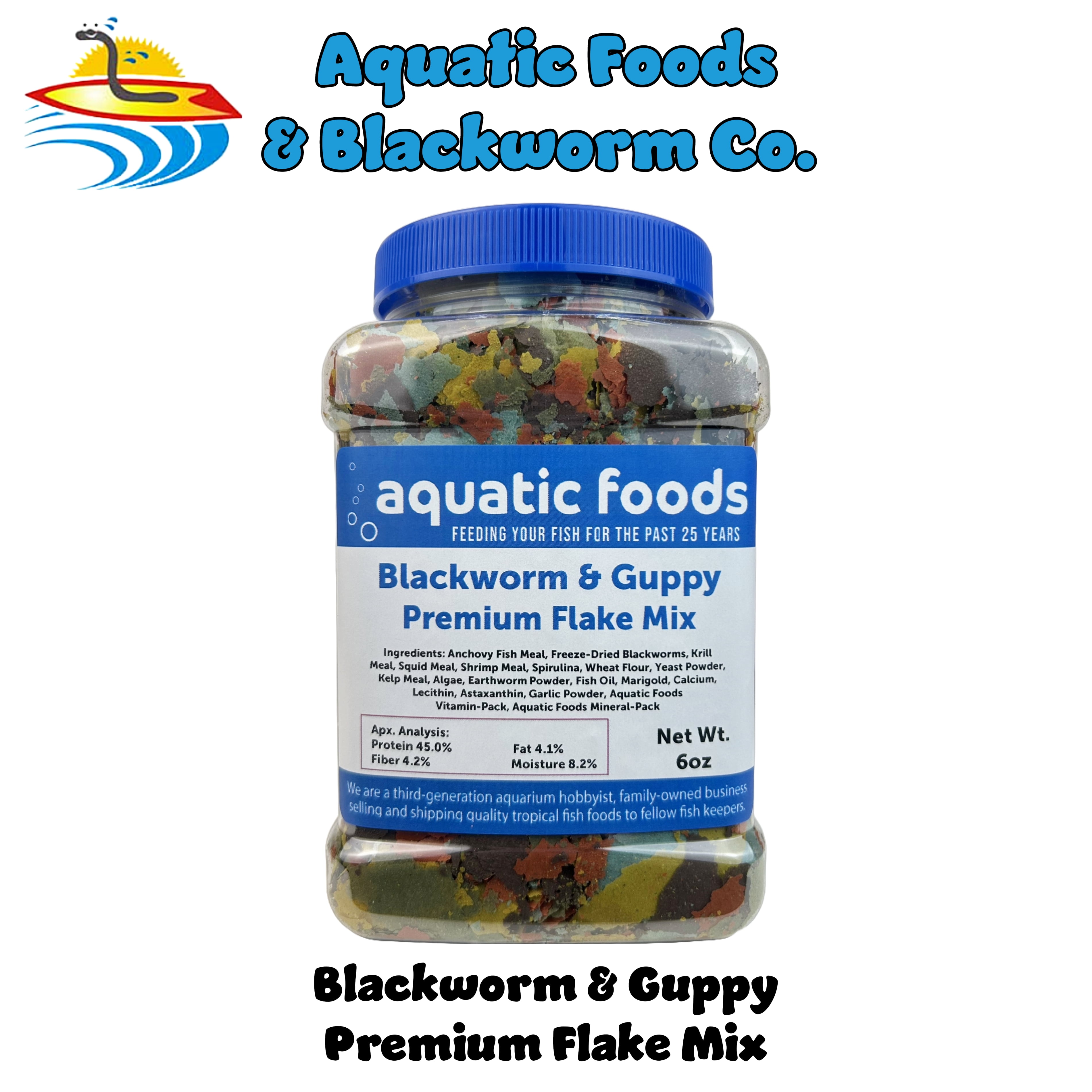 45% Blackworm & Guppy Premium Flakes for Guppies and All Community ...