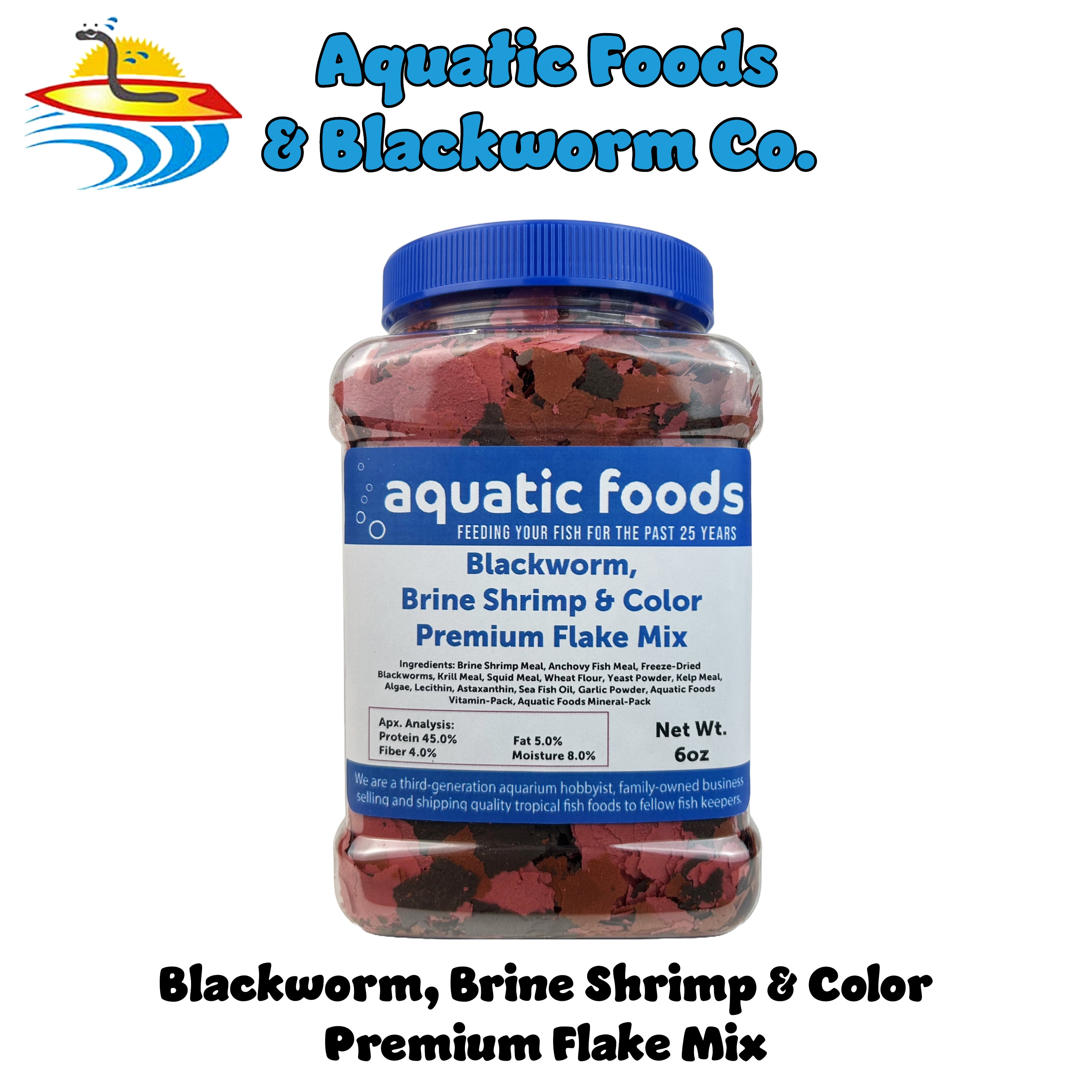 45% Blackworm & Red Brine Shrimp & Color Flake Mix for Cichlids, Discus ...