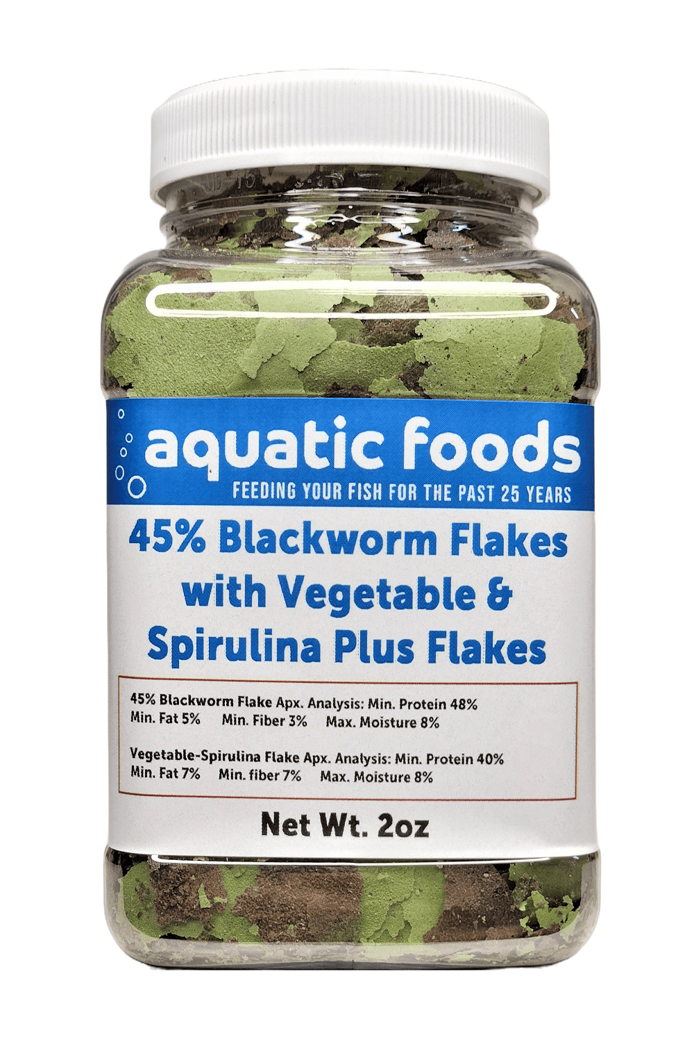 45% Blackworm & Vegetable-Spirulina Flake Mix for Cichlids, Discus, for ...
