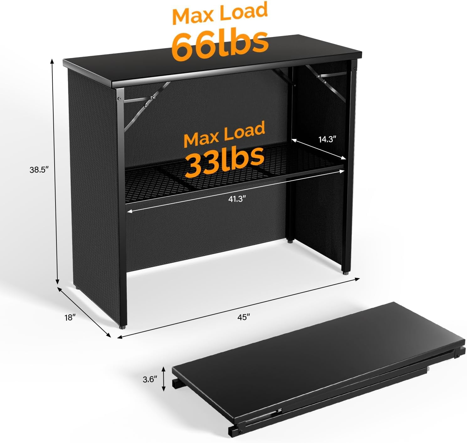 45" Commercial Portable Bar Table for Events, Mobile Bar, Moblie ...