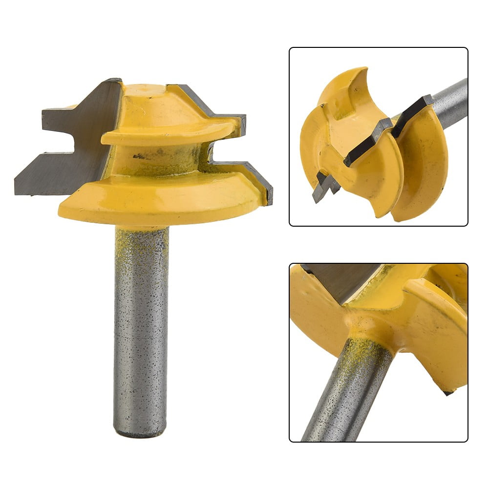 45 Degree 8Mm Shank Lock Miter Router Bit Trimmer Milling Joint Tenon ...