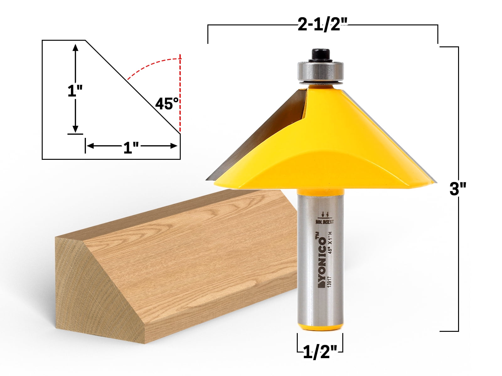 45 Degree Chamfer Router Bit