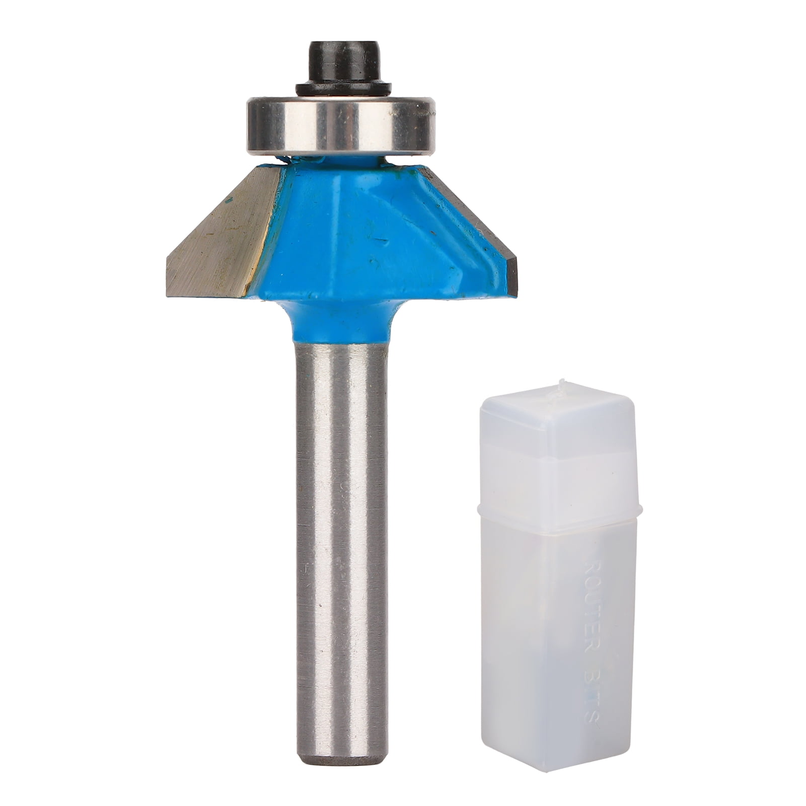 45 Degree Chamfer Router Bit, 1/4in Round Shank with Top Bearing ...