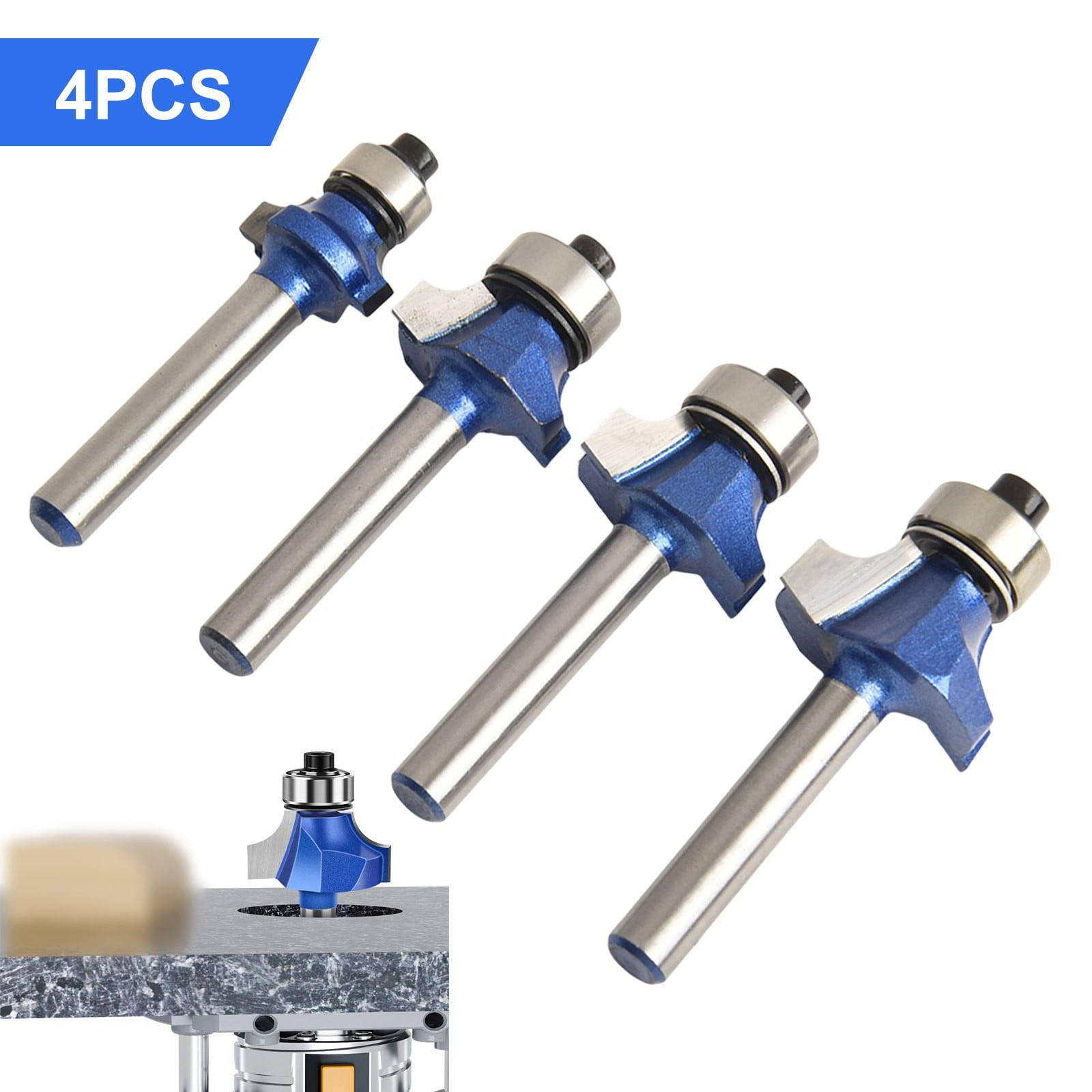 45 Degree Chamfer Router Bits Set 1/4 Shank for Angled Edges Clean ...