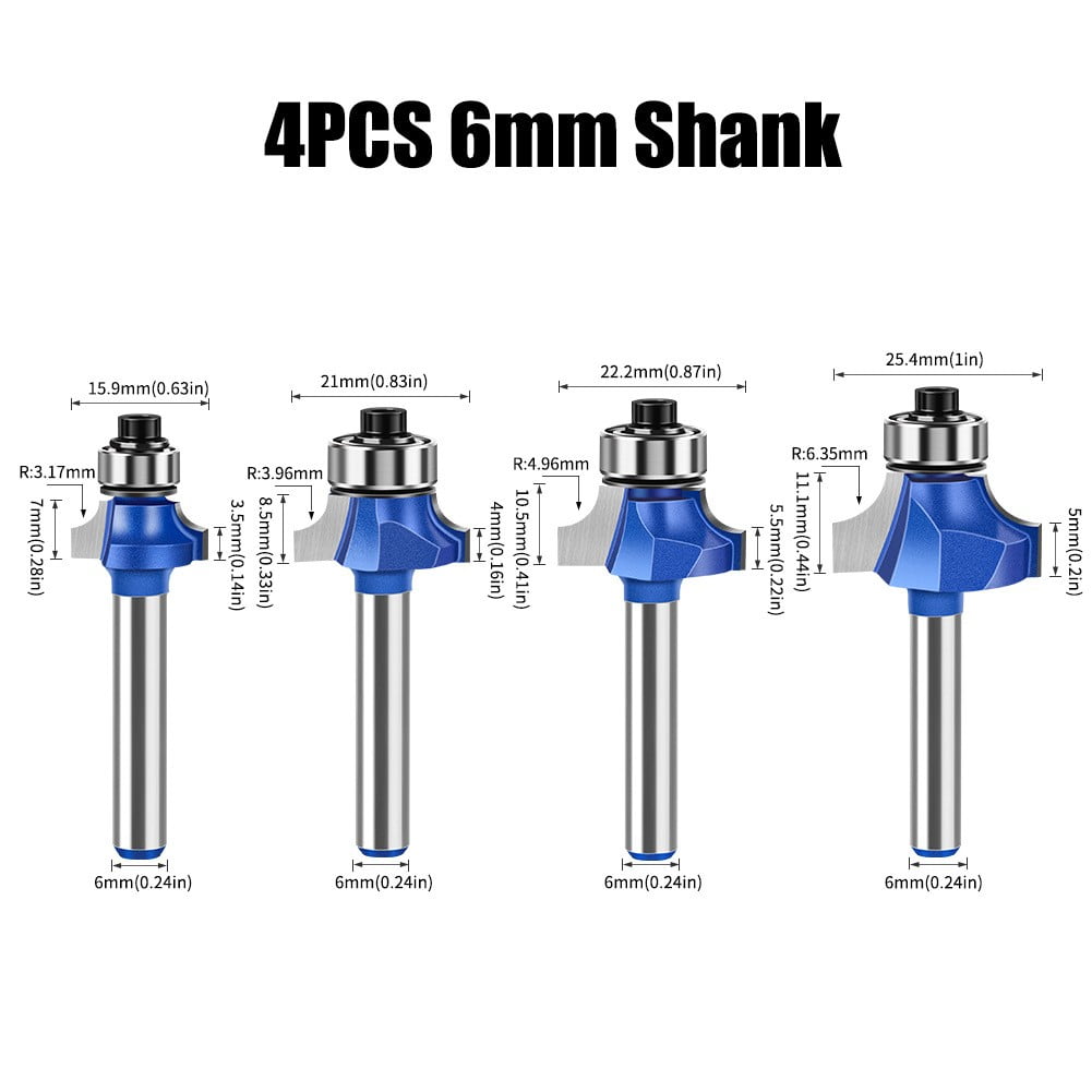 45 Degree Chamfer Router Bits Set 6mm Shank For Angled Edges Clean