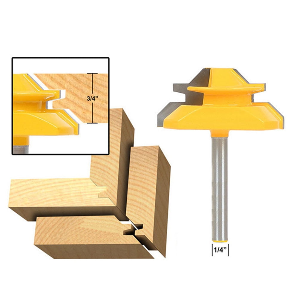 45 Degree Lock Miter Router Bit Woodworking Tenon Milling Cutter Tool ...