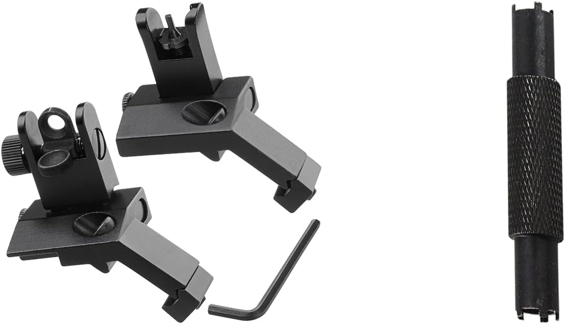 45 Degree Offset Flip Up Iron Sights with Front Sight Adjustment Tool ...