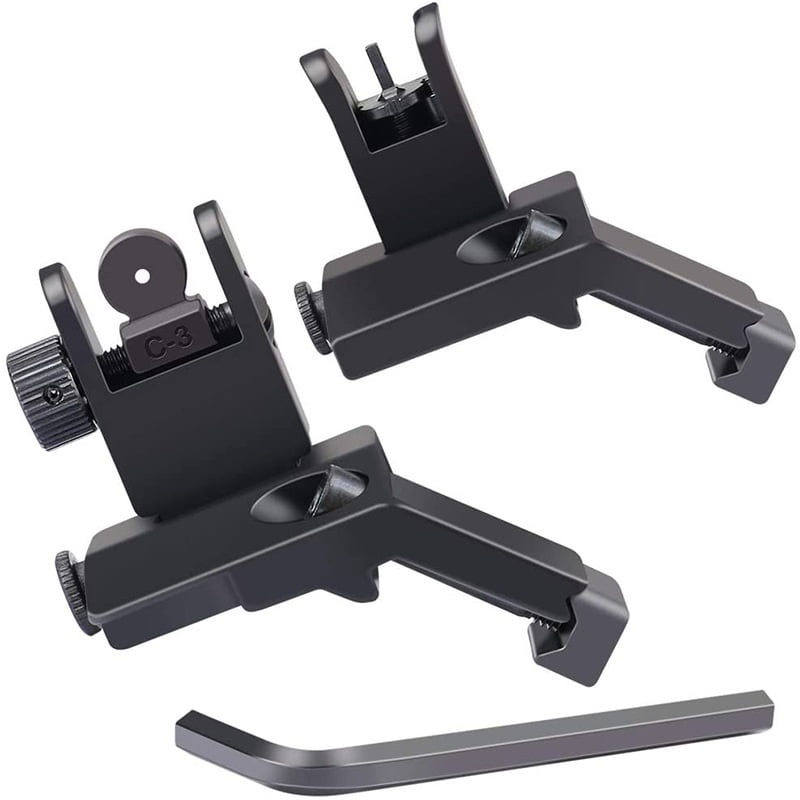 45 Degree Offset Front & Rear Sight Set Flip-Up Iron Sight with Windage ...
