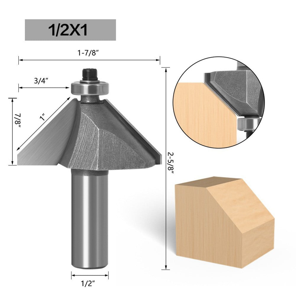 45 Degree Router Bit 1/2 Shank Router Bit 45 Degree Bevel Beautiful ...