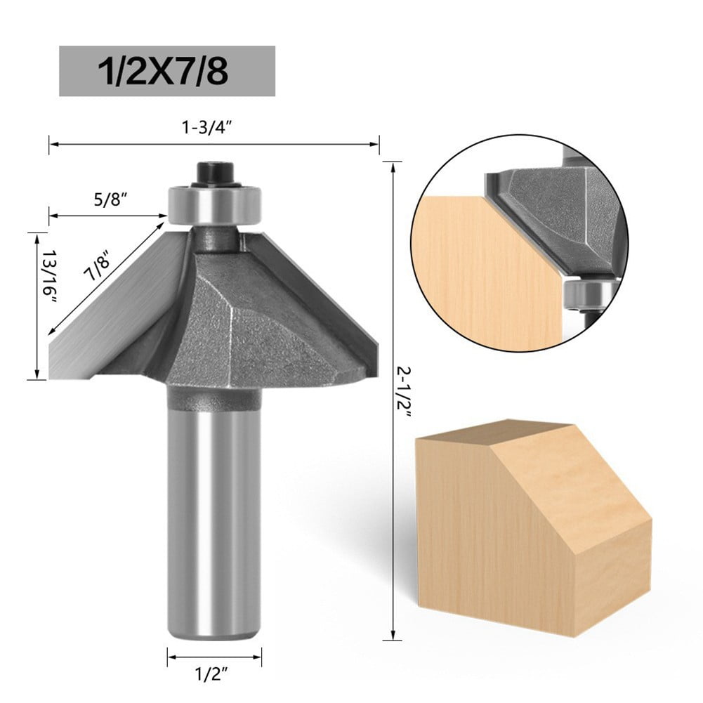 45 Degree Router Bit 1/2 Shank Router Bit 45 Degree Bevel Beautiful ...