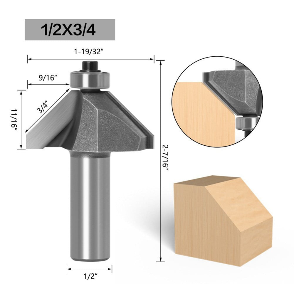 45 Degree Router Bit 1/2 Shank Router Bit 45 Degree Bevel Beautiful ...