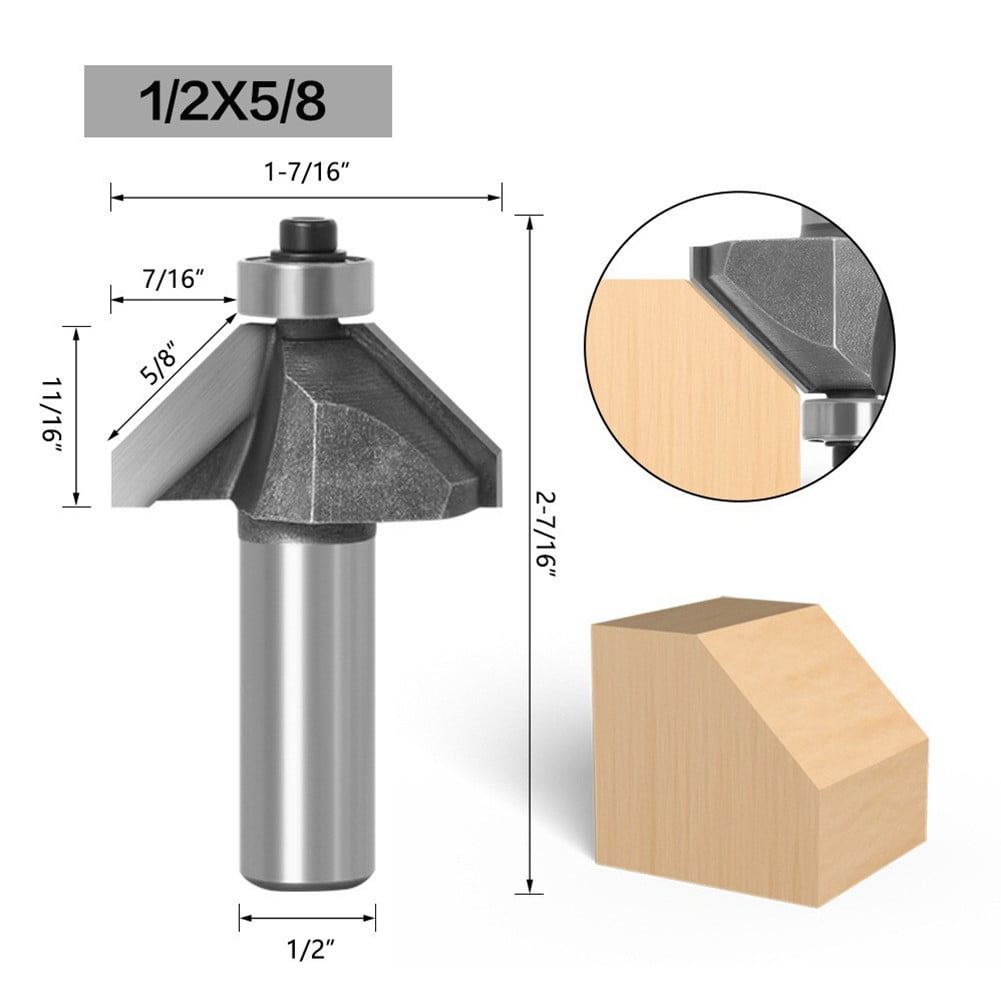 45 Degree Router Bit 1/2 Shank Router Bit 45 Degree Bevel Beautiful ...