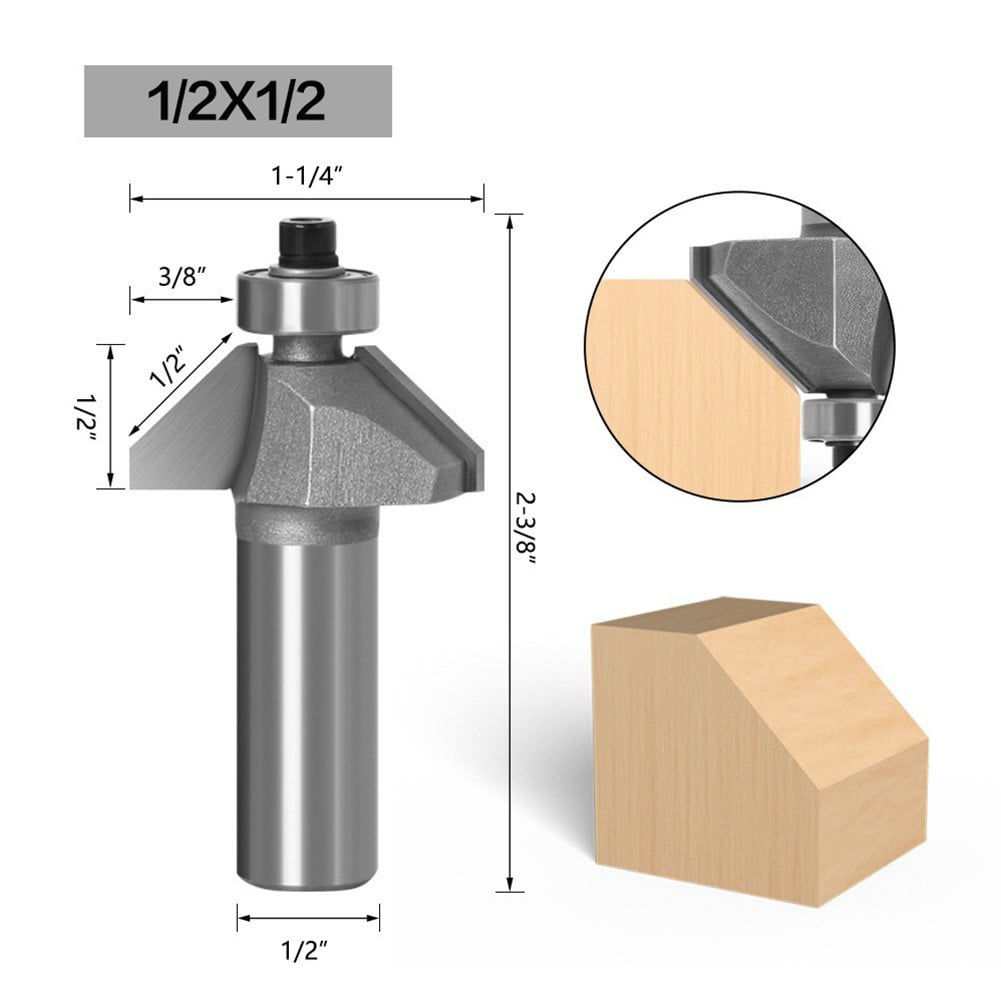 45 Degree Router Bit 1/2 Shank Router Bit 45 Degree Bevel Beautiful ...