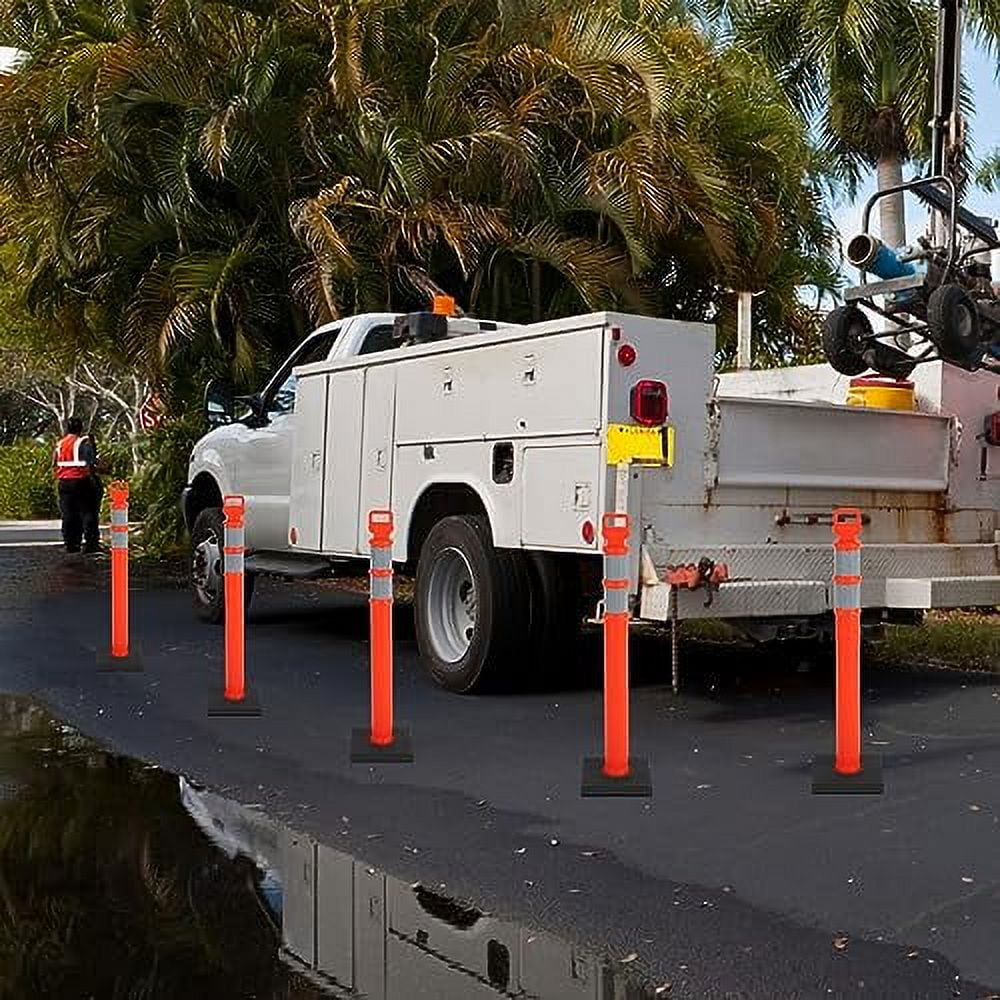 45" Delineator Post Cone 4-Pack, Orange Traffic Delineator Cones with ...