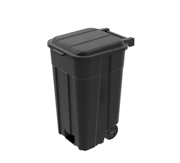 45 Gal. Black Wheeled Vented Trash Can with Lid - Walmart.com