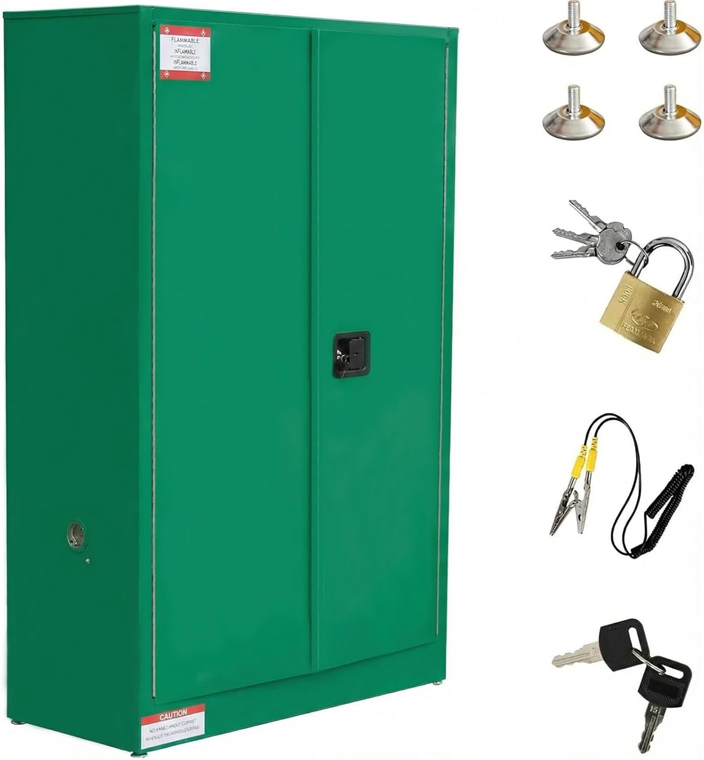 45 Gallon Flammable Safety Cabinet, 43" x 18" x 65"Fireproof Chemical ...