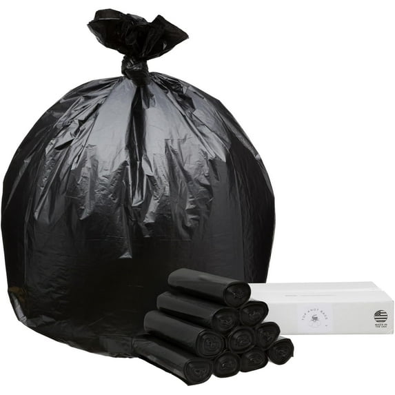 45 Gallon Garbage Trash Bag 40X46" 1.2 Mil Black 100 Count Can Liner ...