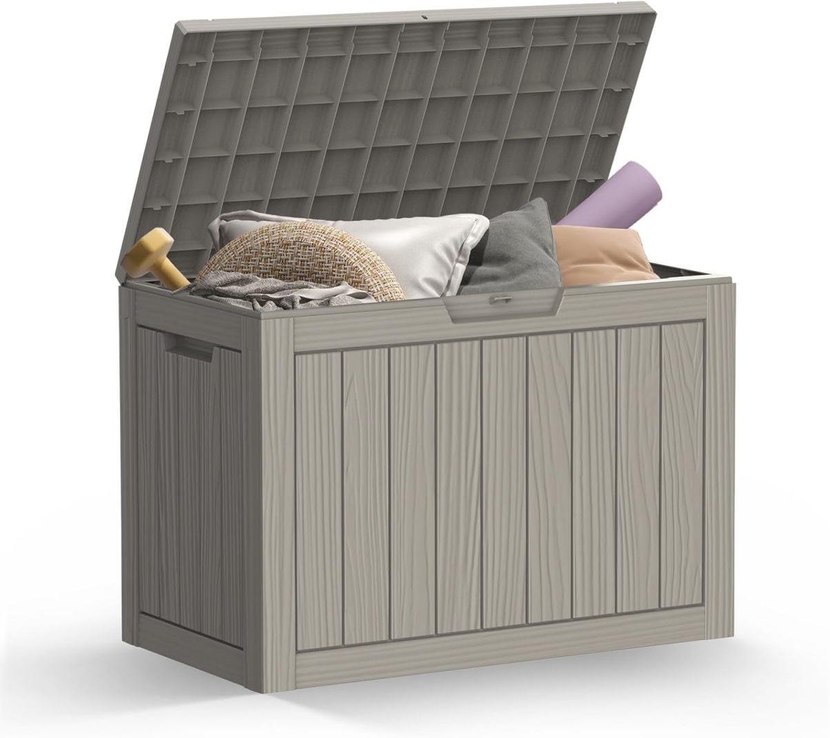 45 Gallon Outdoor Storage Box, Resin Deck Box Waterproof, Storage Chest ...