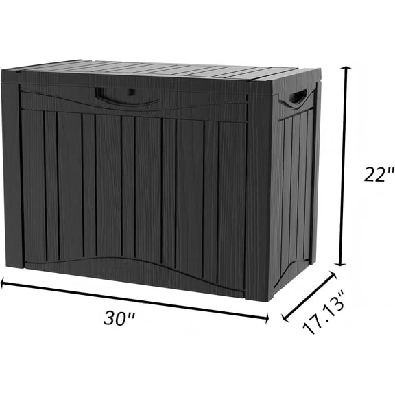 35 Gallon Resin Deck Box, Lockable Waterproof Outdoor Storage Container ...