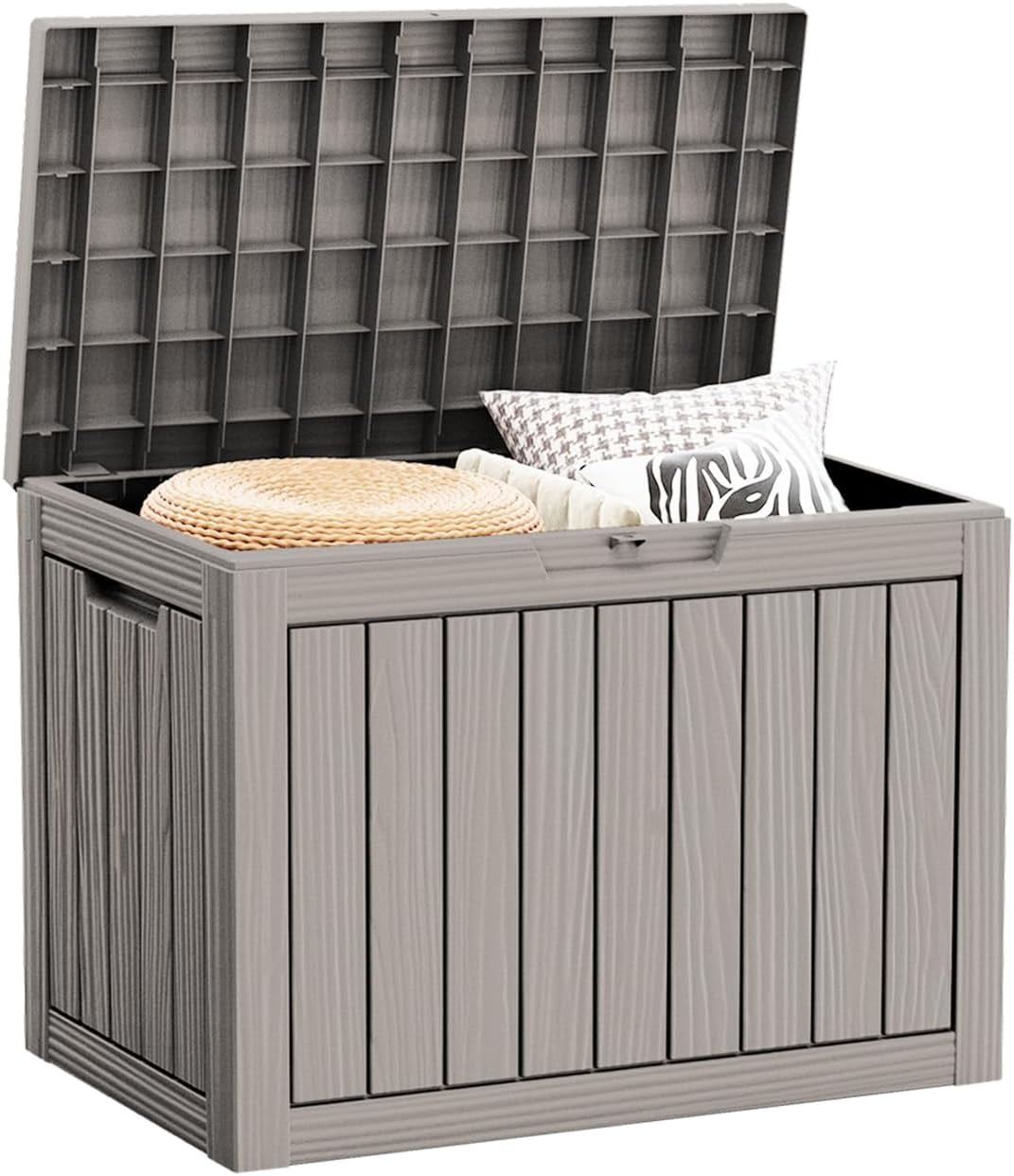 45 Gallon Waterproof Deck Box, Lockable Resin Storage Box for Patio ...