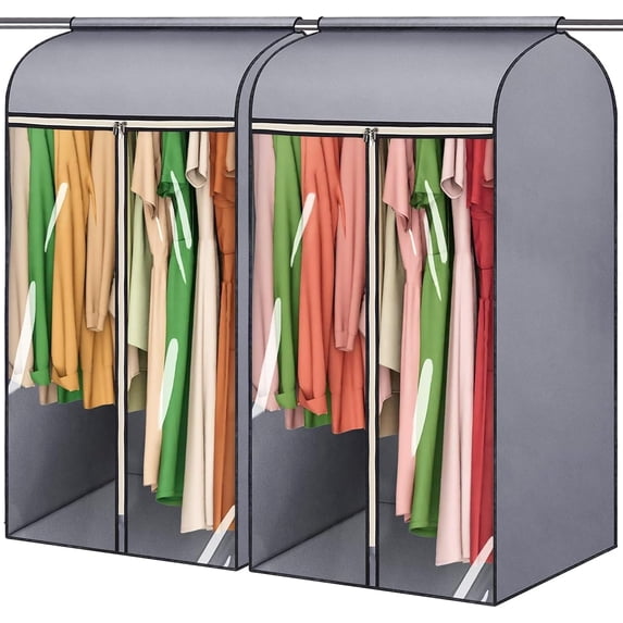 45'' Garment Bags for Closet Storage Sealed Completely Jackets Coats ...
