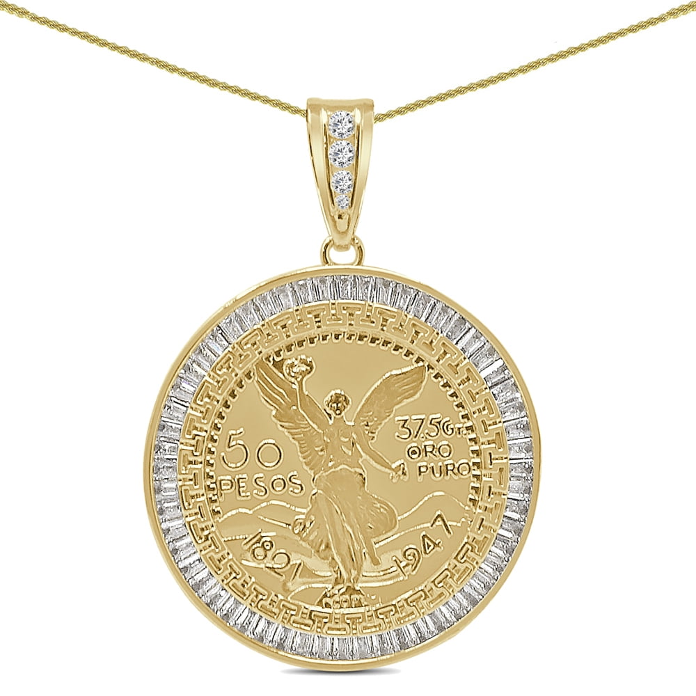 45+ Grams Big 3'' 14K Gold Finish Baguette Simulated Diamond Mexican ...