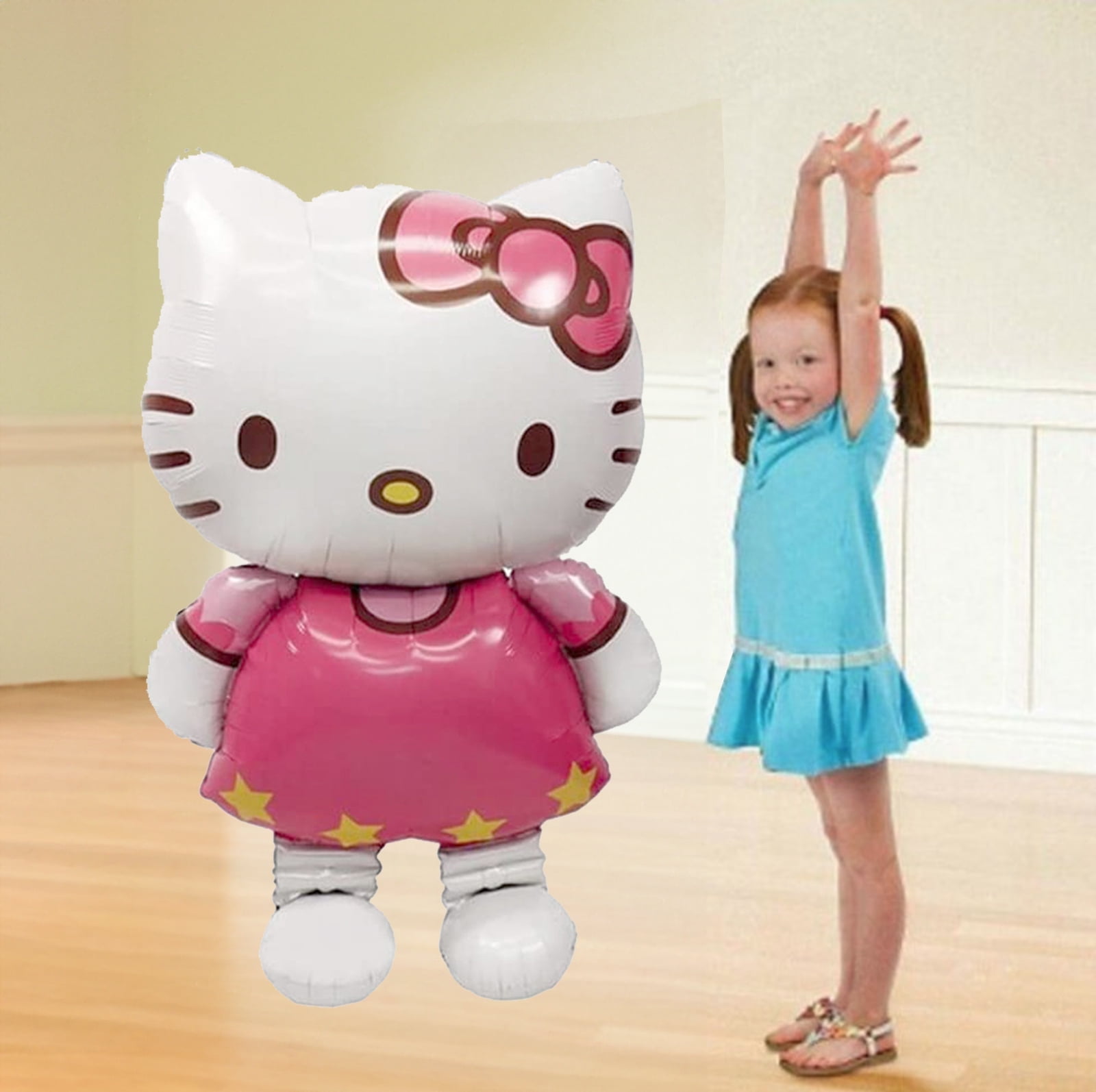 45 Inch Hello Kitty Cat Airwalkers Foil Balloon - Birthday Party Decorations Supplies - Walmart.com