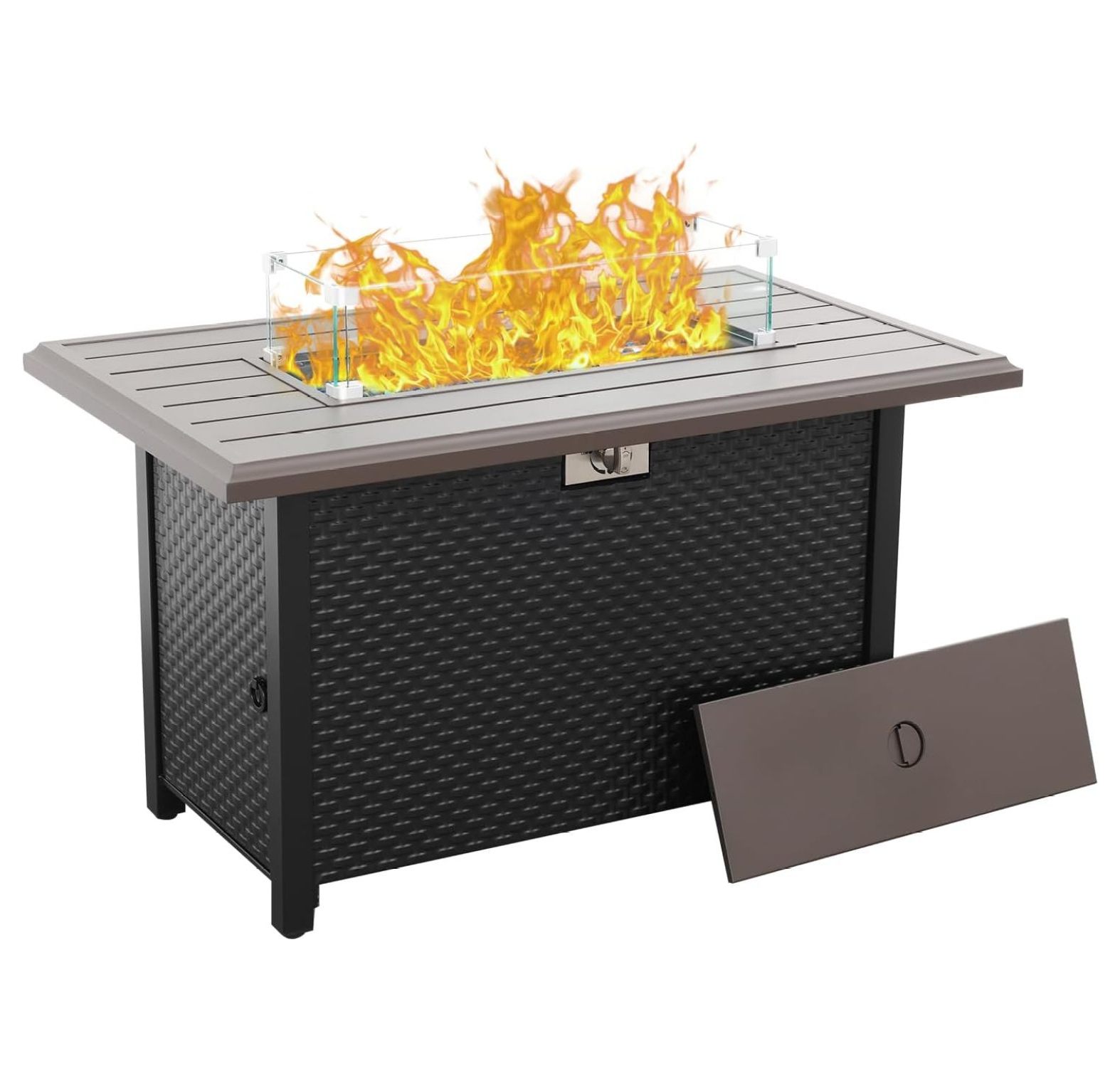 45 Inch Fire Table for Outside 60000 BTU Steel Gas Fire Pit Outdoor ...